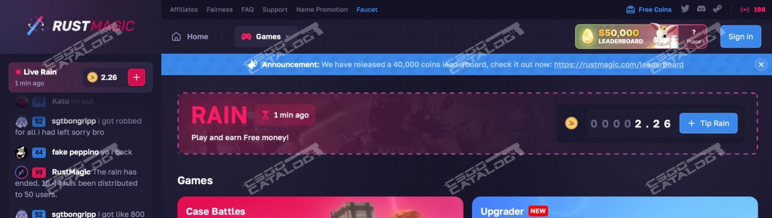 RustMagic Promo Code 2024 "Csgocatalog" | Get 0.5 Free Coins